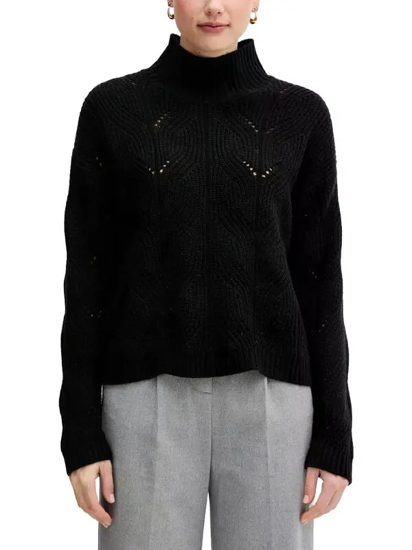 BENETTON High-neck Knitted Sweater - Black