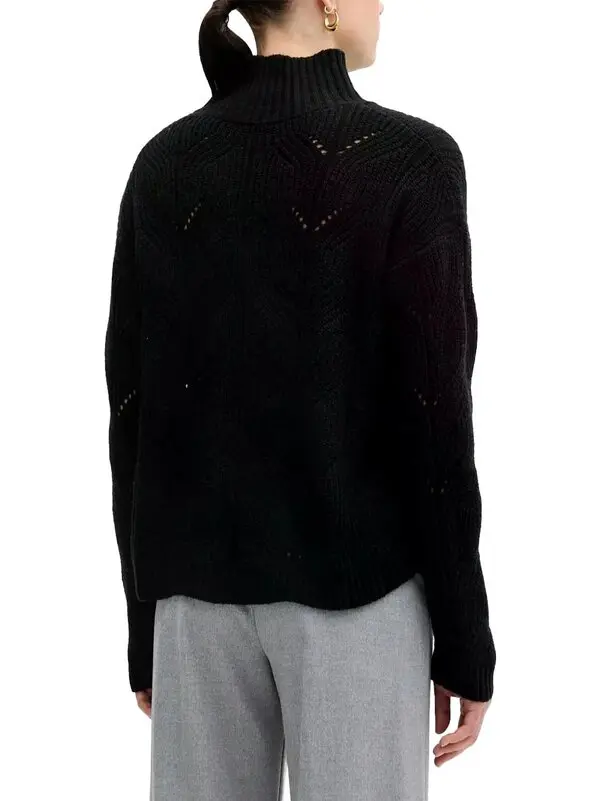 BENETTON High-neck Knitted Sweater - Black