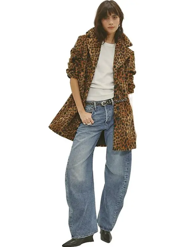 Free People Delancy Lady Coat Jacket At - Leopard