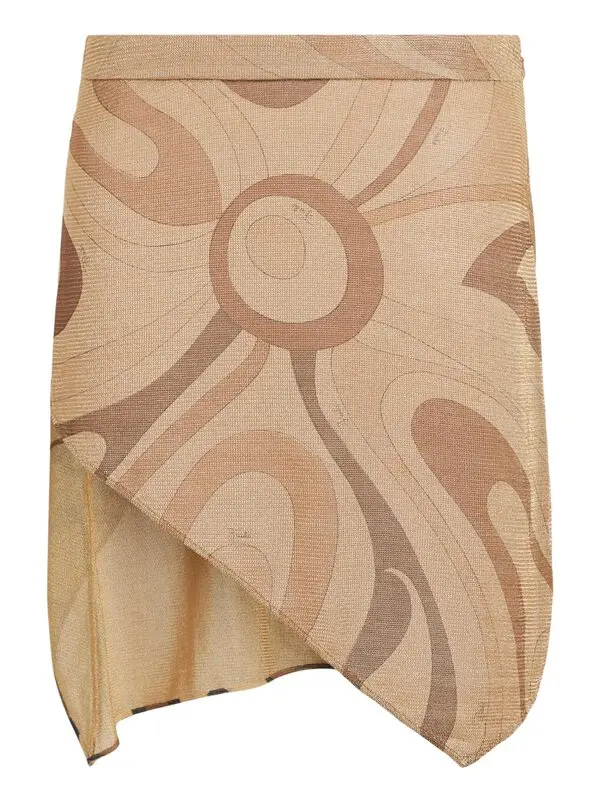 Emilio Pucci Lurex Marmo Print Mini Skirt - Metallic