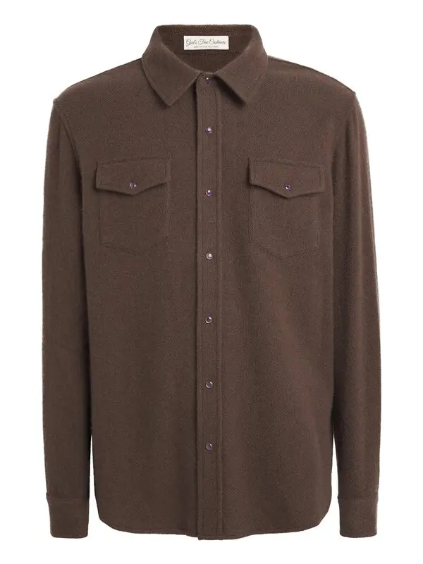 GOD'S TRUE CASHMERE Cashmere Button-up Shirt - Brown