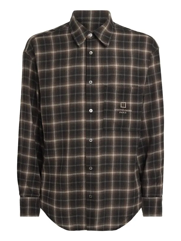 WOOYOUNGMI Ombré Check Shirt - Brown
