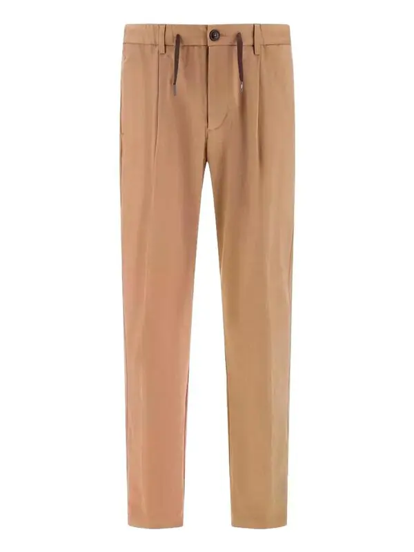 Herno Pleated Canvas Trousers - Neutrals