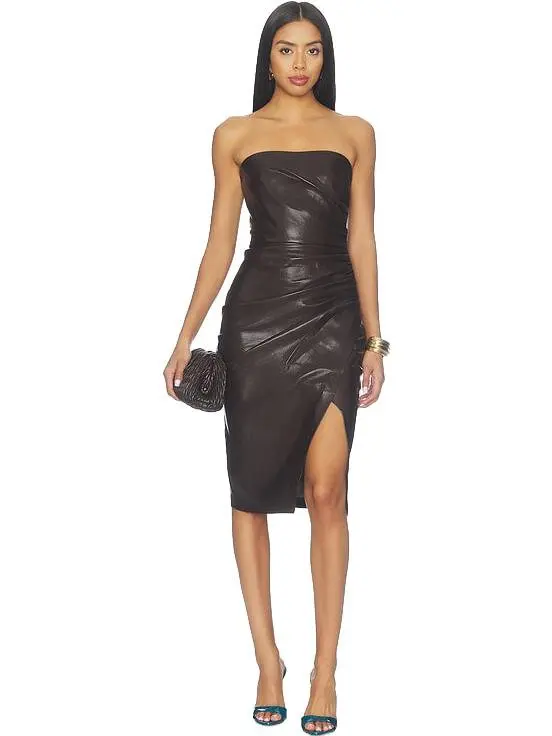 Generation Love Kaycie Faux Leather Dress - Brown