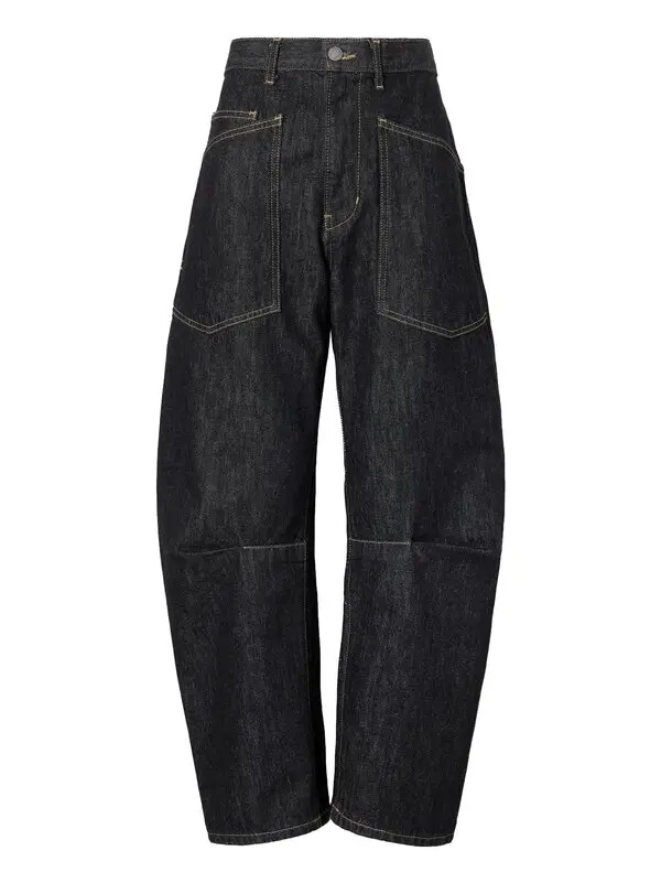 NILI LOTAN Shon Mid Rise Barrel-leg Jeans - Blue