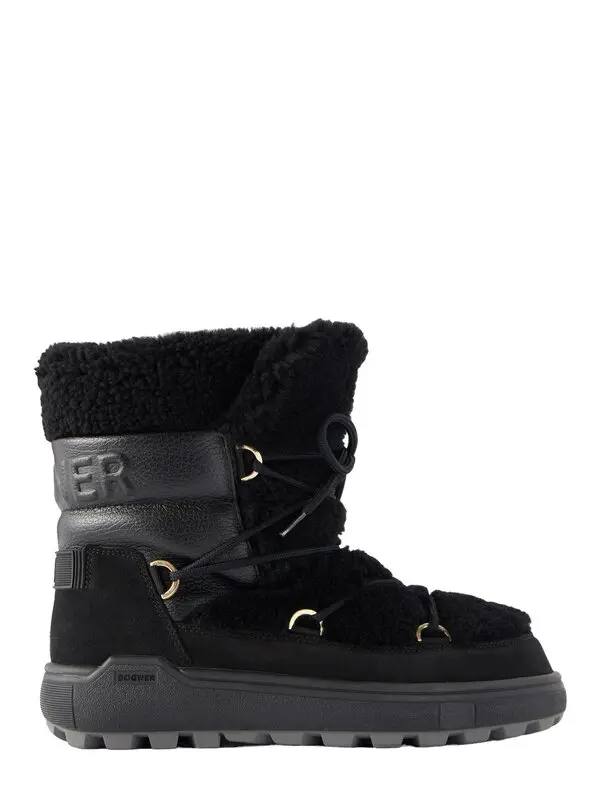 Bogner Chamonix S 10 C Leather And Suede-trimmed Shearling Snow Boots - Black