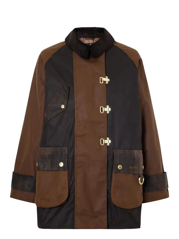 Barbour Felton Corduroy-trimmed Waxed Cotton-canvas Jacket - Brown