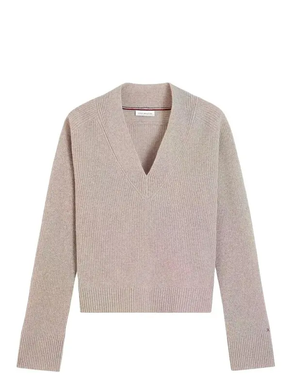 Tommy Hilfiger Ribbed-knit Wool Sweater - Neutrals