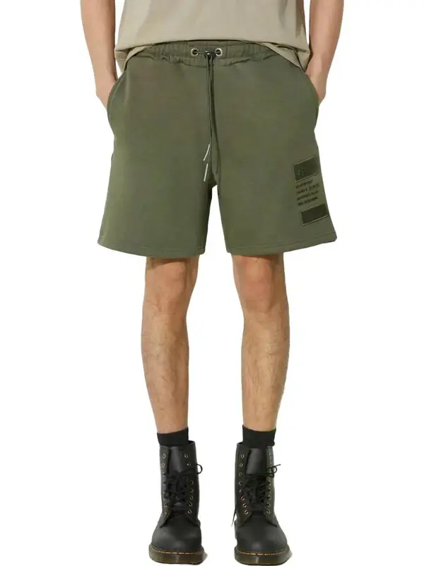 Alpha Industries Logo-patch Drawstring Shorts - Green
