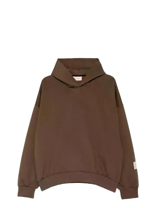 YES LONDON Logo-patch Hoodie - Brown