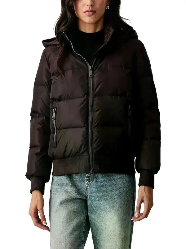 Armani Exchange Hooded Padded Jacket - Brown