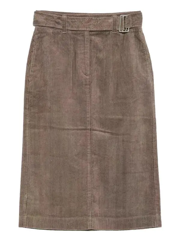 Marc O'polo Belted Corduroy Midi Skirt - Brown