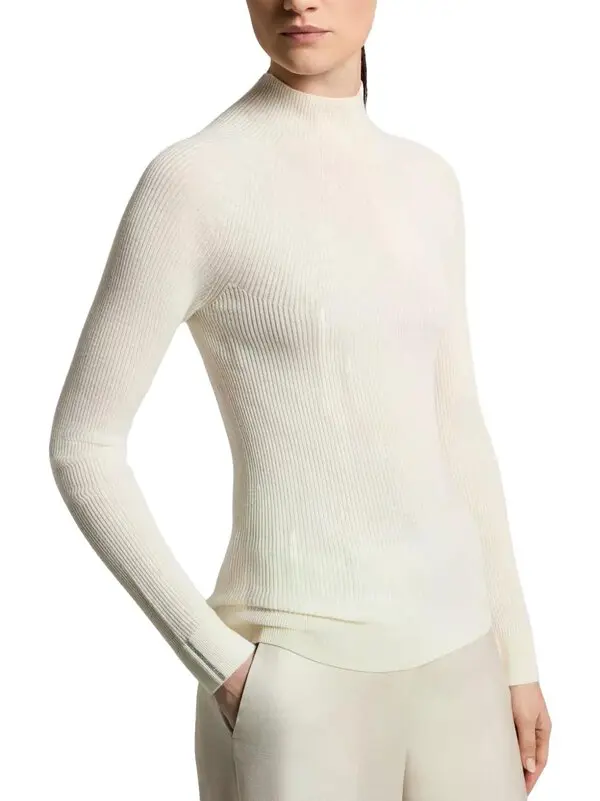Peserico Ribbed-knit High-neck Sweater - Neutrals