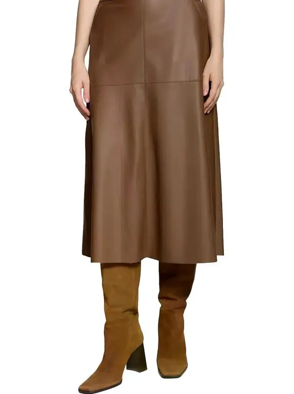 BETTY BARCLAY Panelled Midi Skirt - Brown