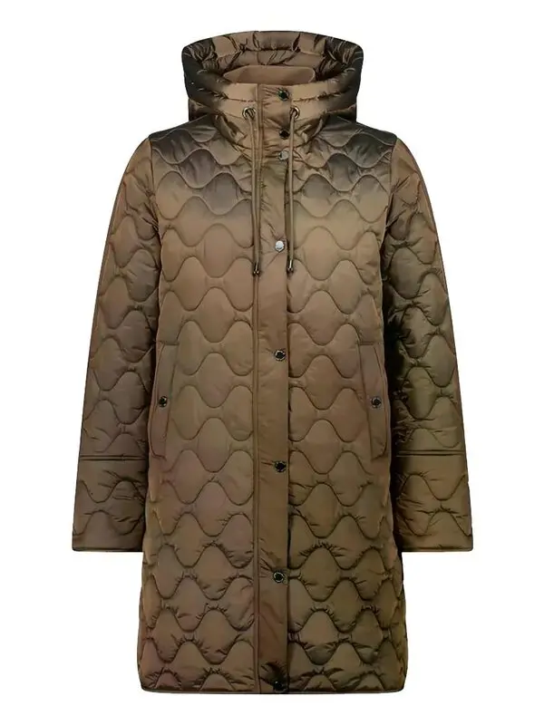 BETTY BARCLAY Quilted Hooded Jacket - Brown