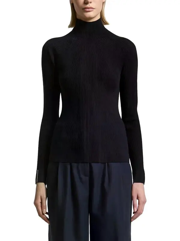Peserico Ribbed-knit High-neck Sweater - Black
