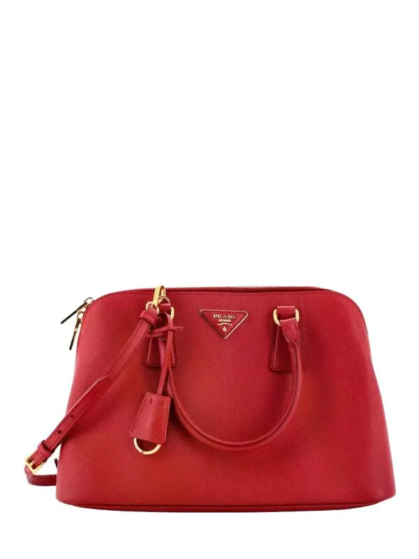 Prada Promenade Bag Saffiano Leather Medium Satchel - Red