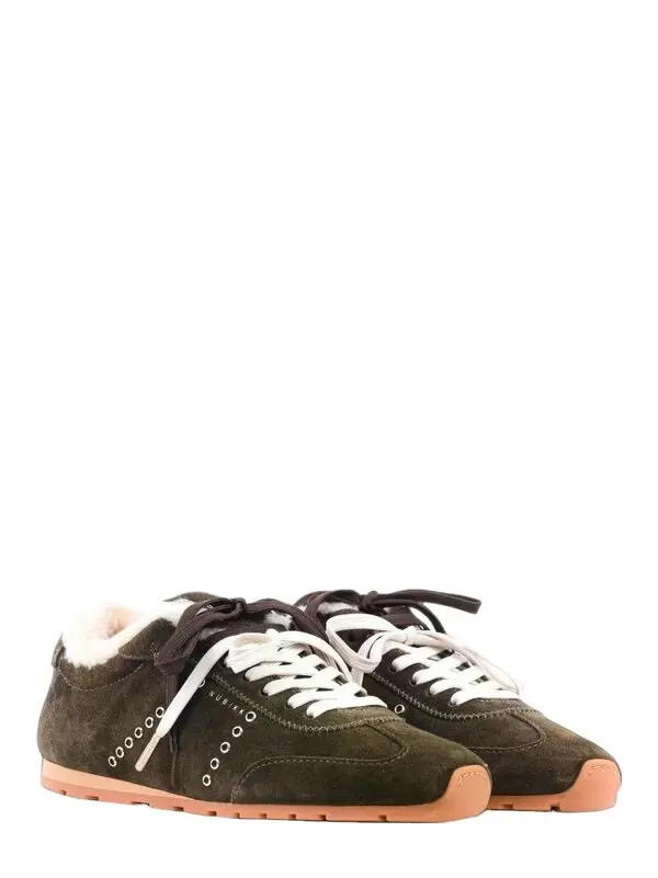 NUBIKK Billy Lou Fur Lace-up Sneakers - Green