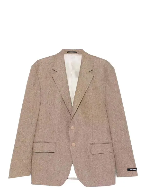 Karl Lagerfeld Single-breasted Notched-lapels Blazer - Green