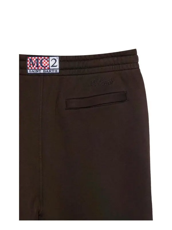 MC2 SAINT BARTH Drawstring-waist Bolt Track Pants - Brown