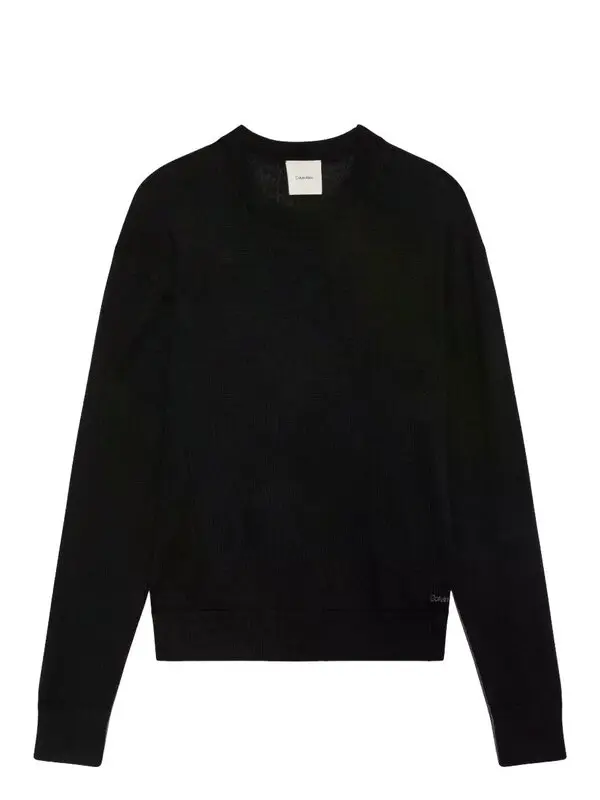 Calvin Klein Crew-neck Long-sleeve Sweater - Black