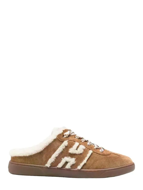 Hogan Shearling-trim Mules - Brown