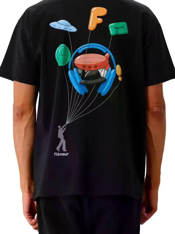 FLANEUR Inflatables Graphic-print T-shirt - Black