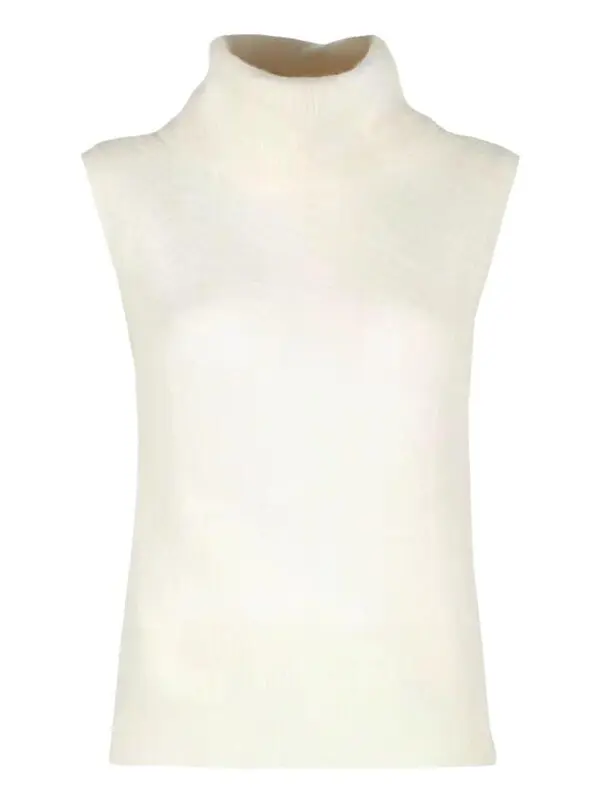 Veronica Beard Mazzy Chevron-knit Vest - Neutrals