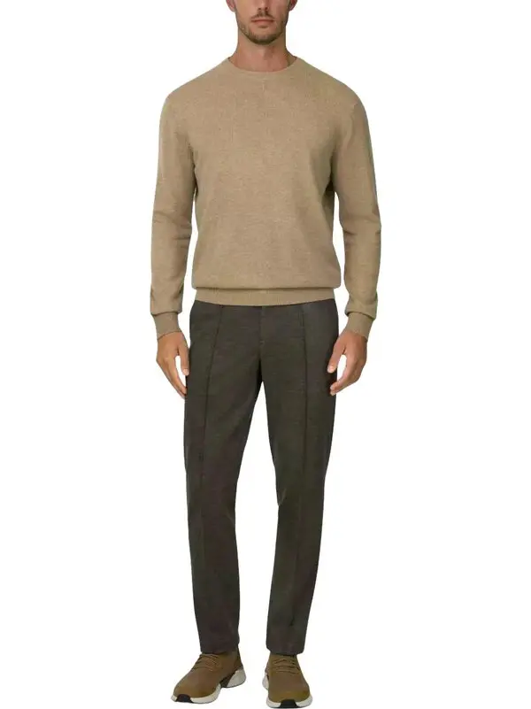 Boggi Milano Crew-neck Jumper In Wool And Cashmere - Neutrals