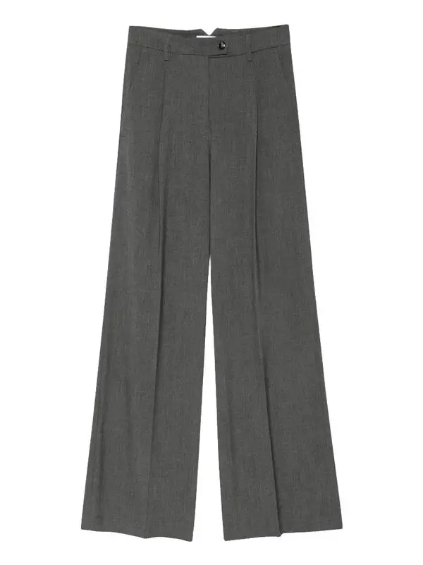 CENERE GB Pleated Wide-leg Trousers - Grey