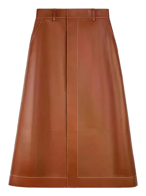 TOD'S Leather Skirt - Brown