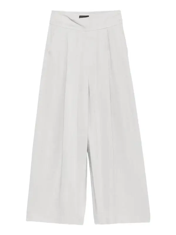 Emporio Armani Pleated Wide-leg Trousers - Grey