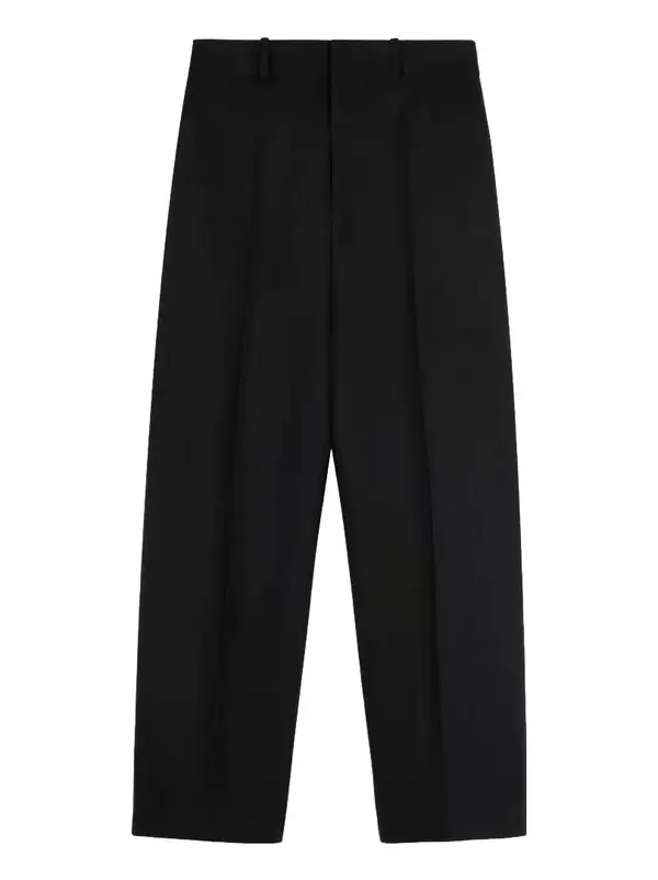 TOD'S Pressed-crease Wide-leg Trousers - Black