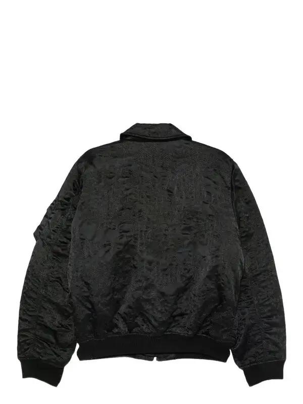 Alpha Industries Cwu-45/p Camo-embroidered Uv Bomber Jacket - Black