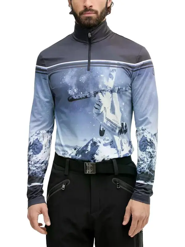 Bogner Verti Graphic-print Zip-up Ski Top - Blue