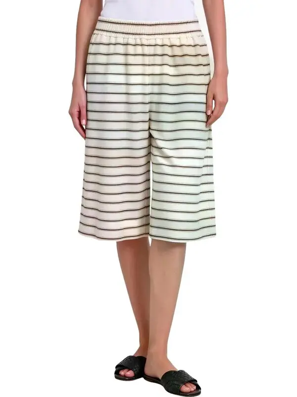 Brunello Cucinelli Striped Drawstring-waist Trousers - White