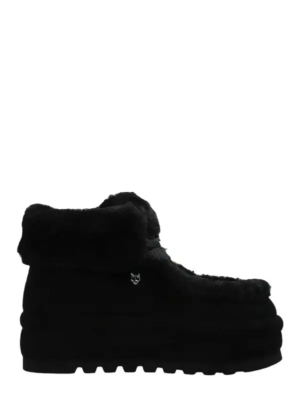 NAKED WOLFE Bambi Shearling-trim Suede Ankle Boots - Black