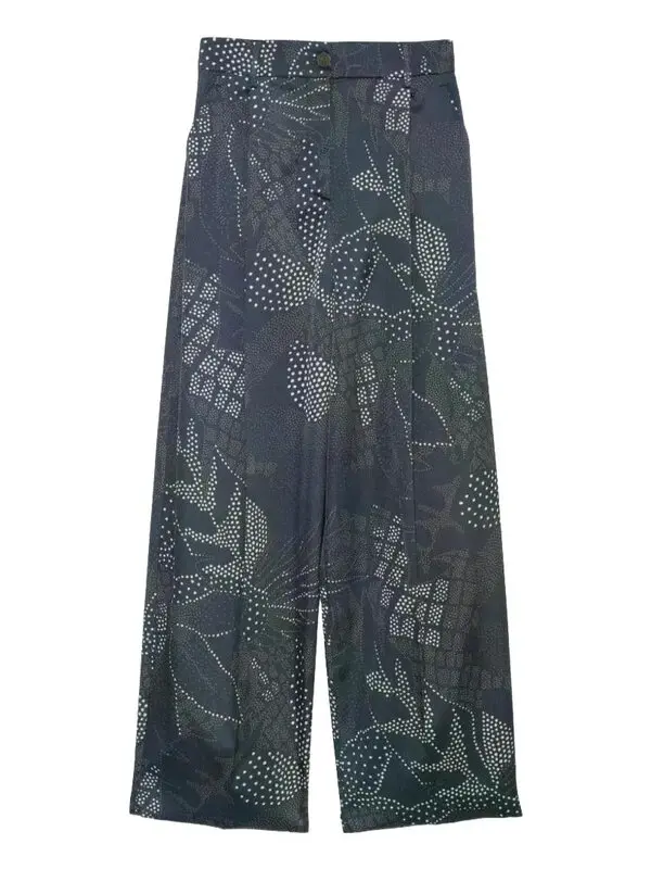 Emporio Armani Print Pallazzo Pants - Blue