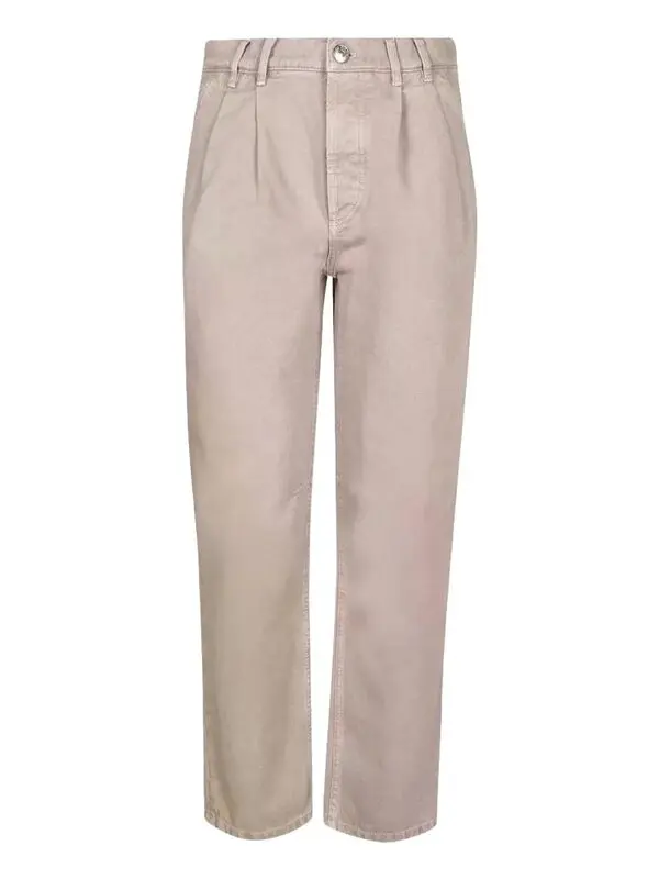 Brunello Cucinelli Pleated Straight-leg Jeans - Neutrals