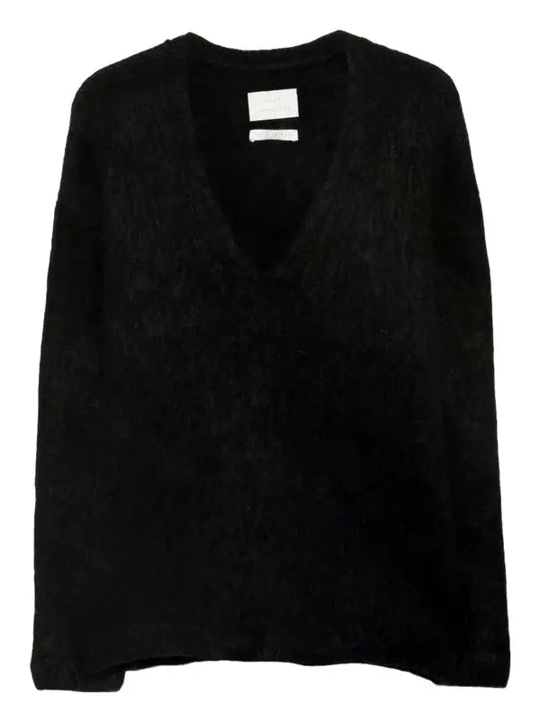 LAUREN MANOOGIAN V-neck Knitted Sweater - Black
