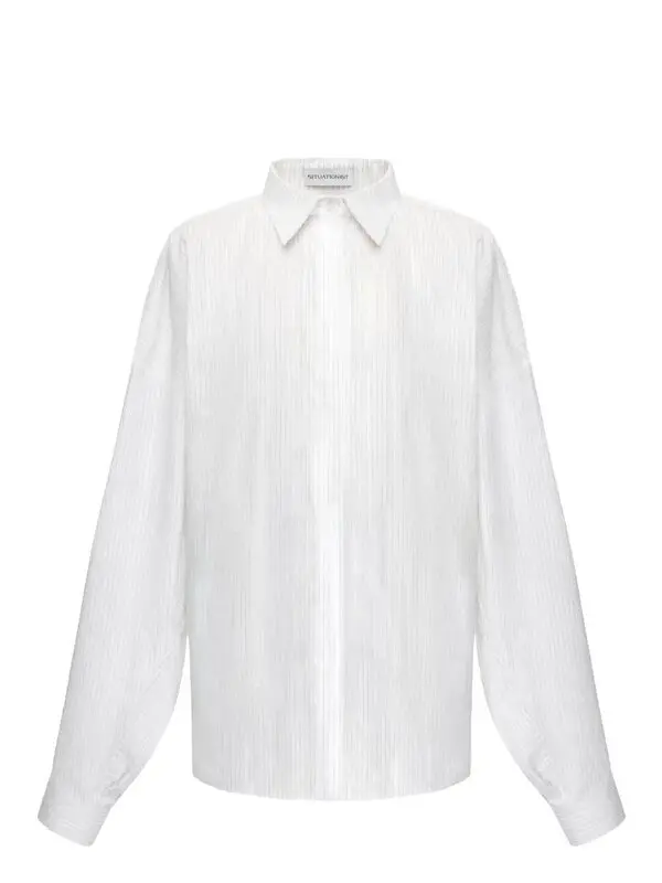 SITUATIONIST Striped Cotton Shirt - White