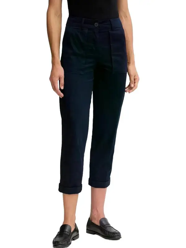 BENETTON Patch-pocket Cropped Trousers - Blue
