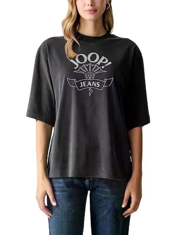 JOOP! Embellished Logo-print T-shirt - Grey