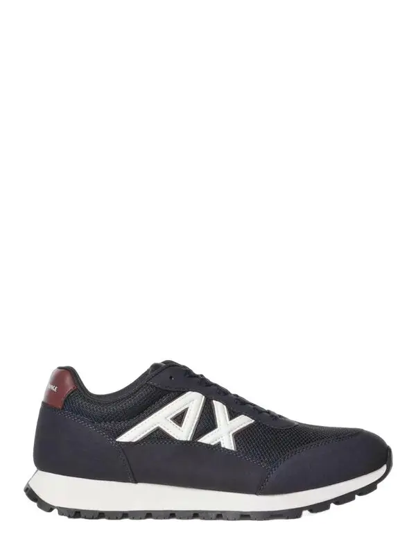 Armani Exchange Logo-patch Panelled Sneakers - Blue