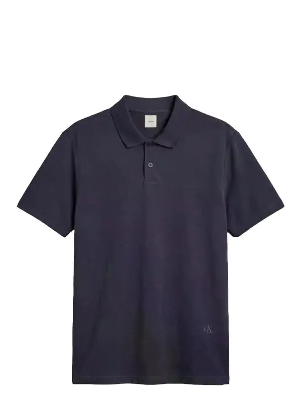 Calvin Klein Logo-embroidered Short-sleeve Polo Shirt - Blue