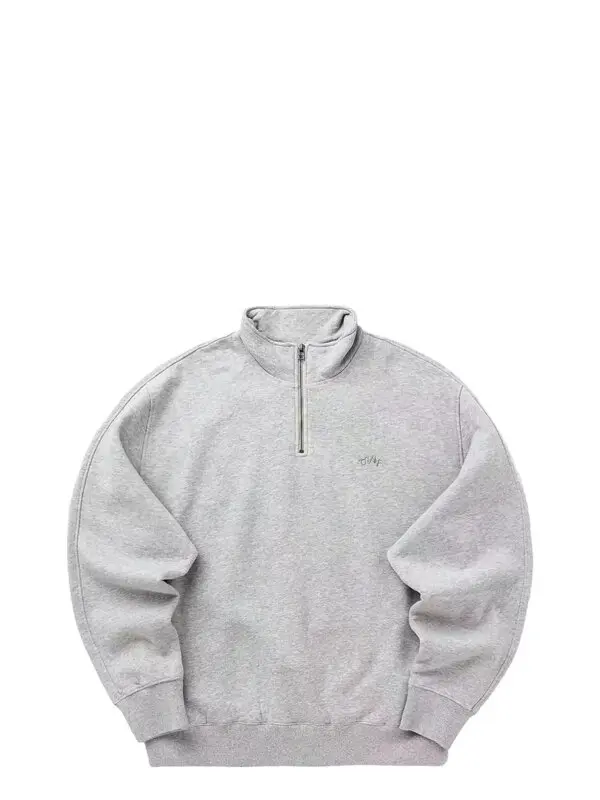 OLAF Quarter-zip Logo-embroidered Sweatshirt - Grey
