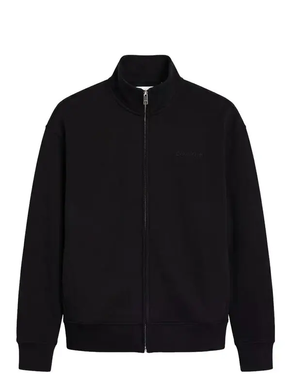 Calvin Klein Logo-embroidered High-neck Jacket - Black