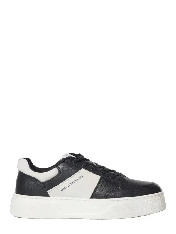 Armani Exchange Logo-print Panelled Sneakers - Black