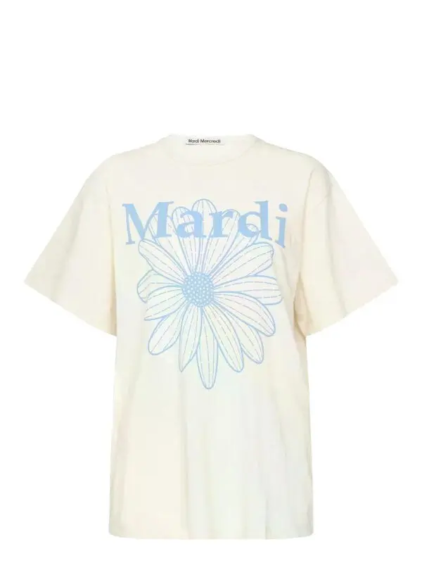 Mardi Mercredi Flower Mardi Cotton T-shirt - Neutrals