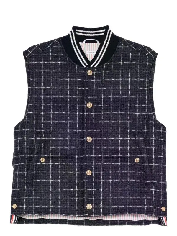 Thom Browne Down-filled Snap-front Gilet - Blue